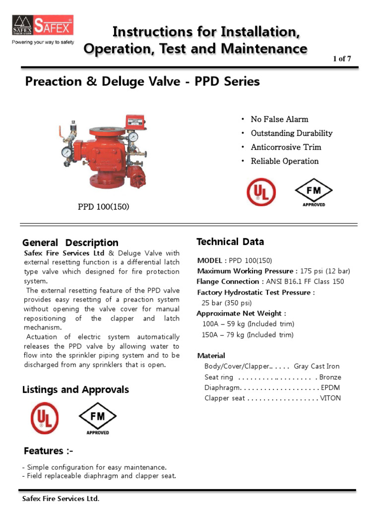 Deluge Valve Installation Manual | PDF | Valve | Fire Sprinkler System