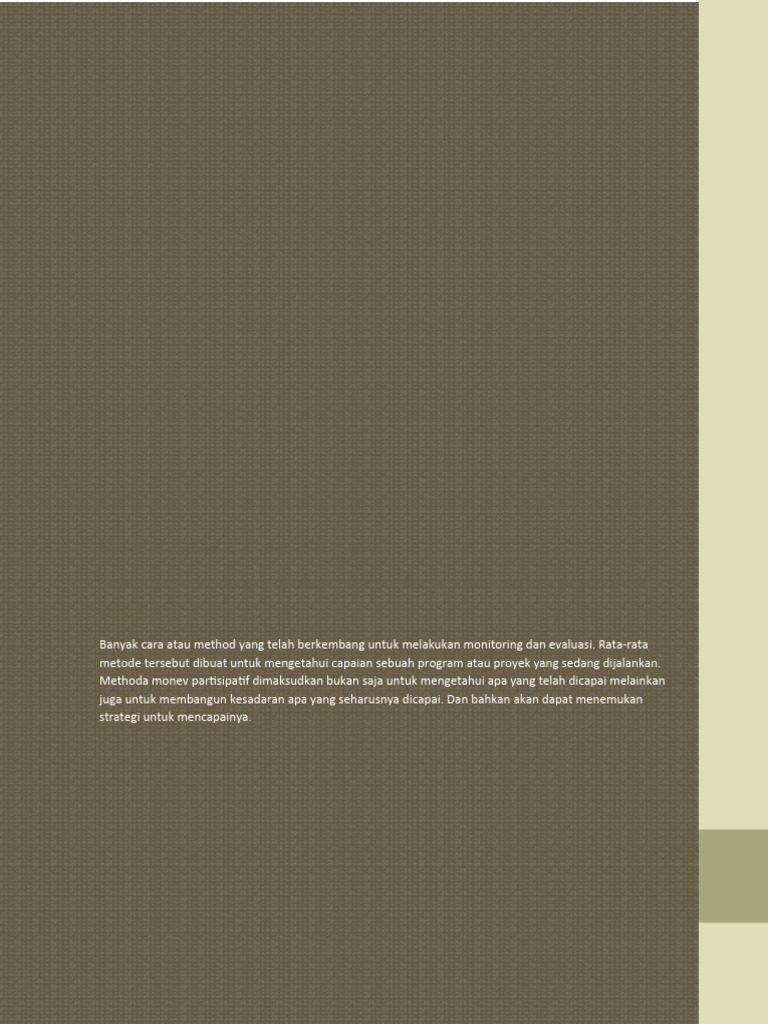 Konsep Monitoring Dan Evaluasi Partisipatif-Far | PDF