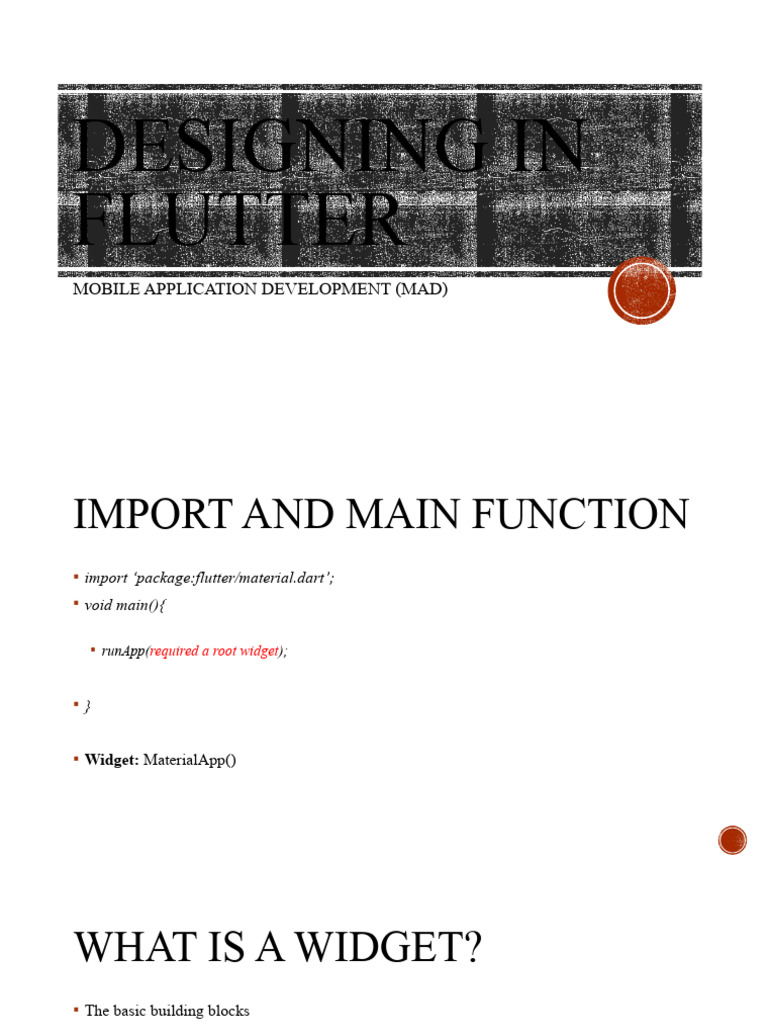 MAD-5-Designing in Flutter | PDF | Mobile App | Software
