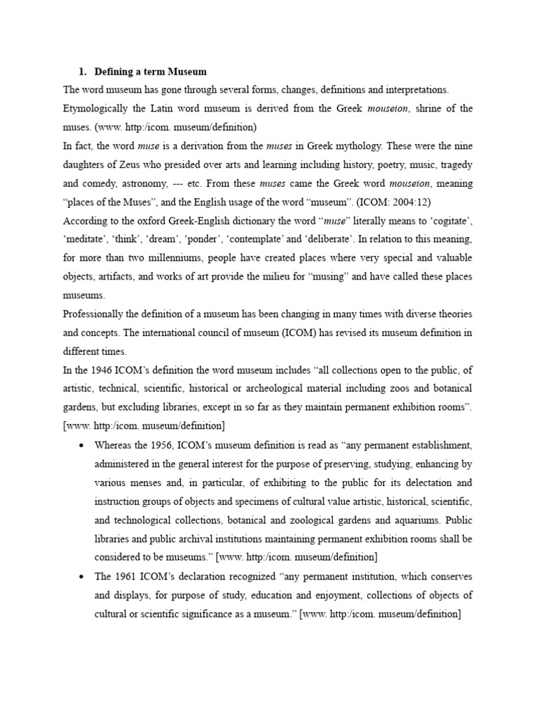 Museum Definition and Its Cretique | PDF