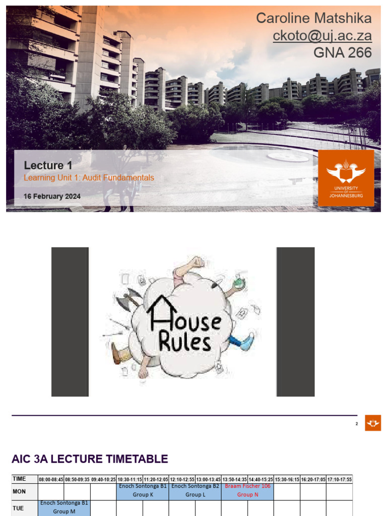 Unit 1 Lecture Slides | PDF | Audit | Internal Control