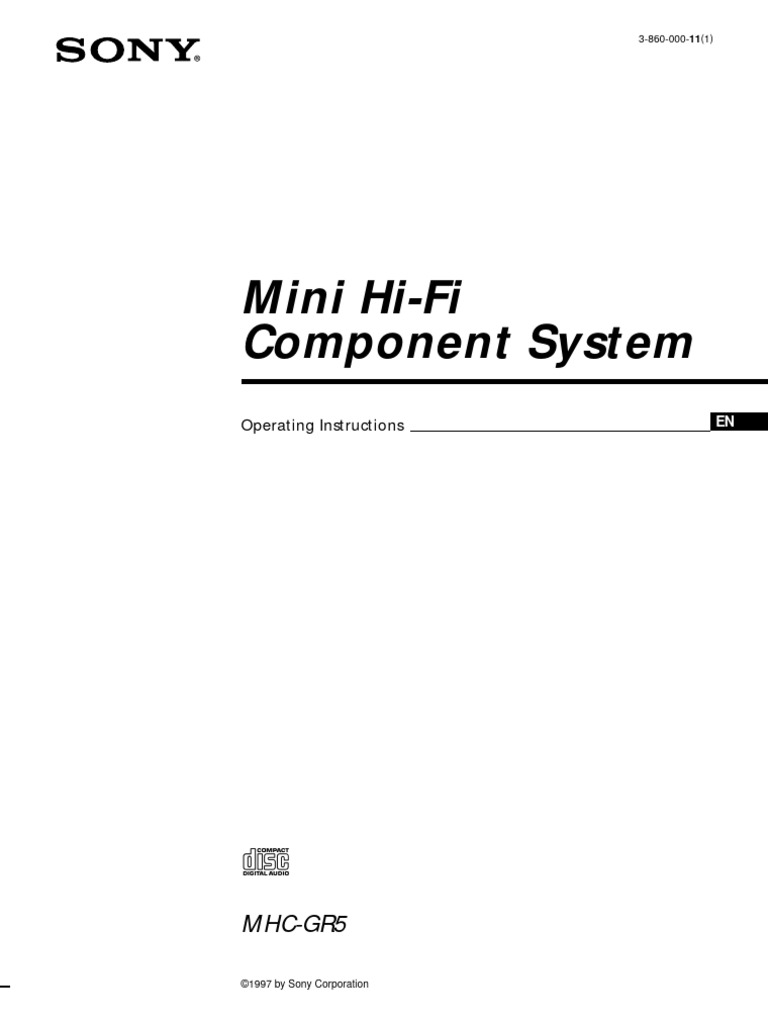 Sony MHC-GR5 Mini Hi-Fi Guide | PDF | Sound Production Technology ...