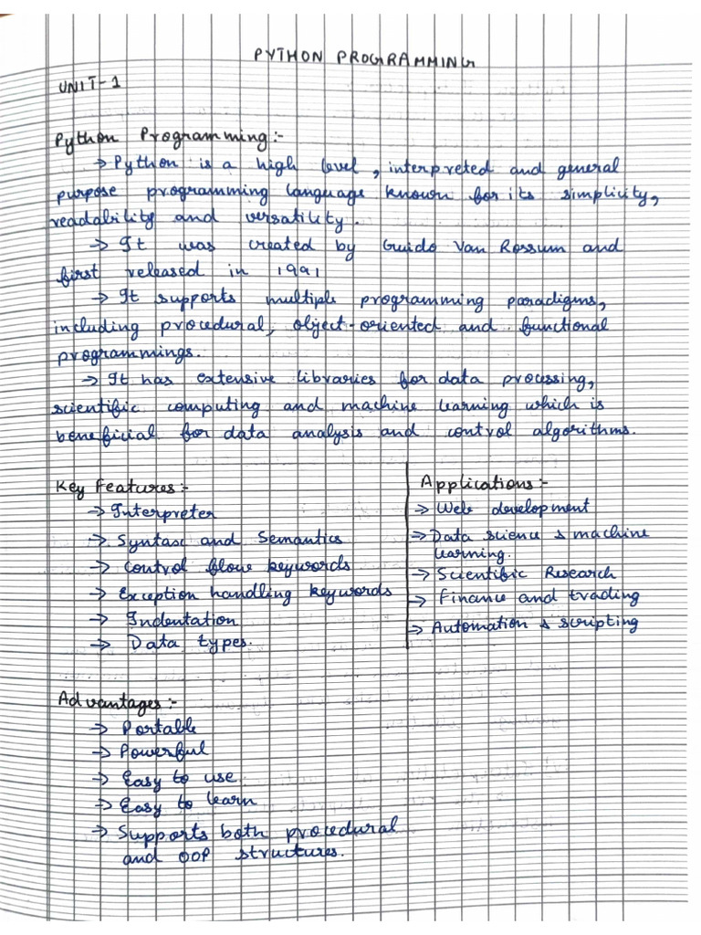 Python Unit 1&2 | PDF Python Unit 1&2 | PDF