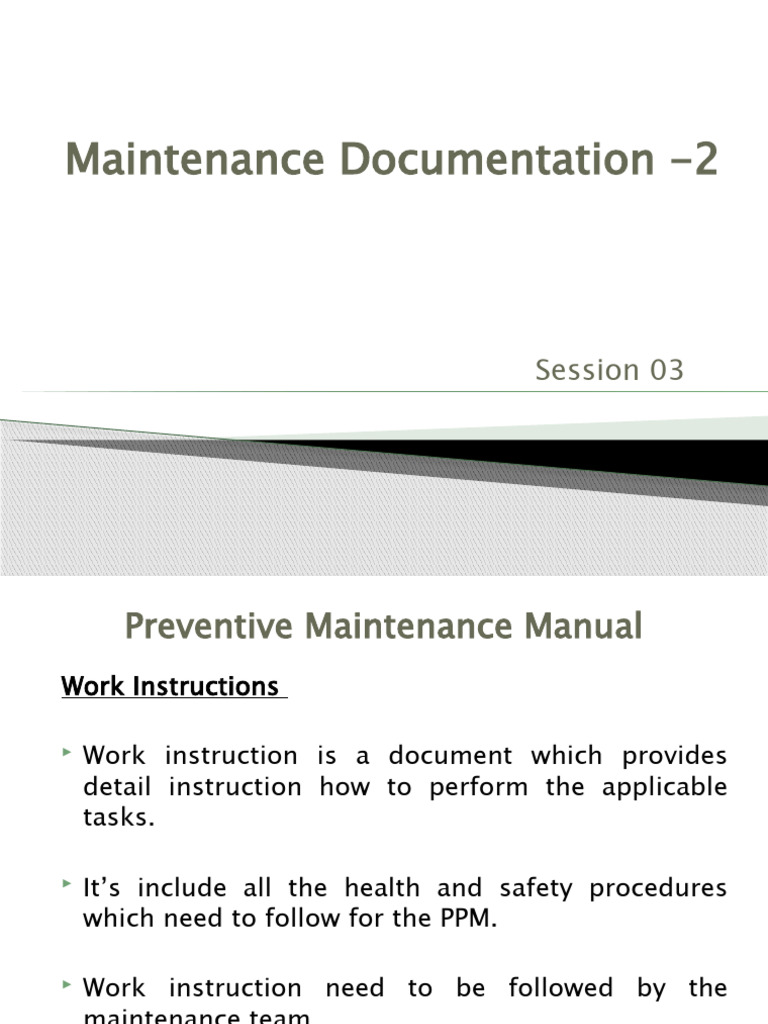 Maintenance Documentation - 3 | PDF