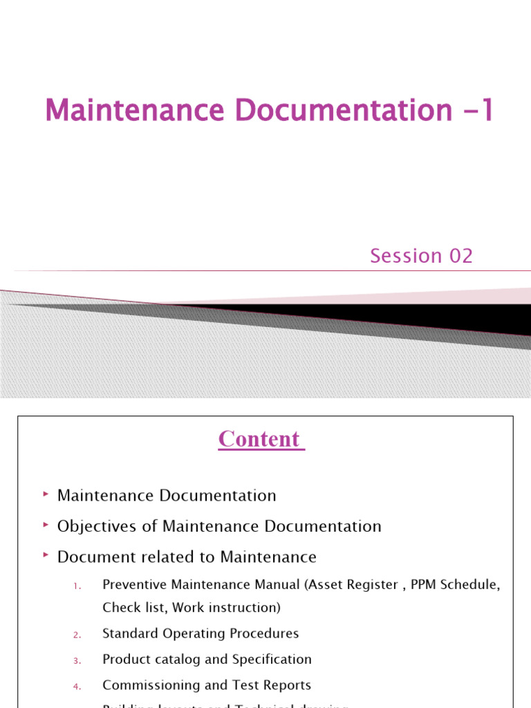 Maintenance Documentation Overview | PDF | Documentation | Business