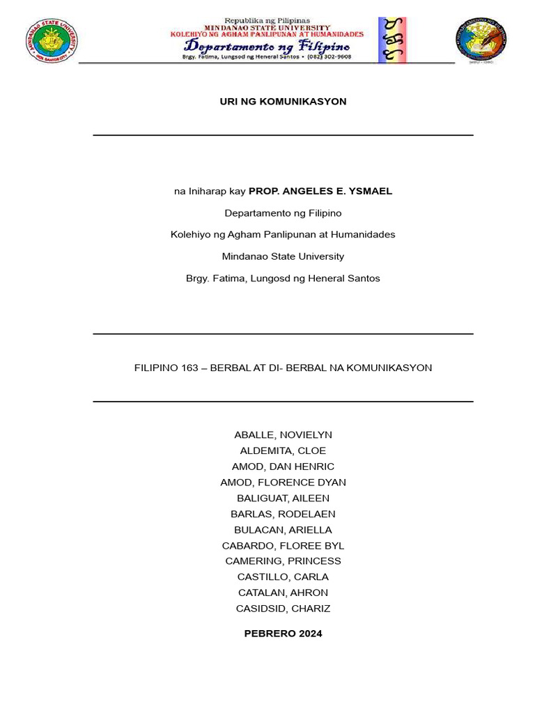 Fil 163 | PDF | Communication | Cognitive Science