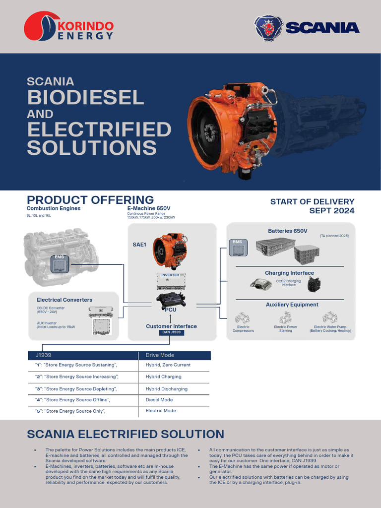Scania Biodiesel and Electrified Solution | PDF | Energy Storage ...