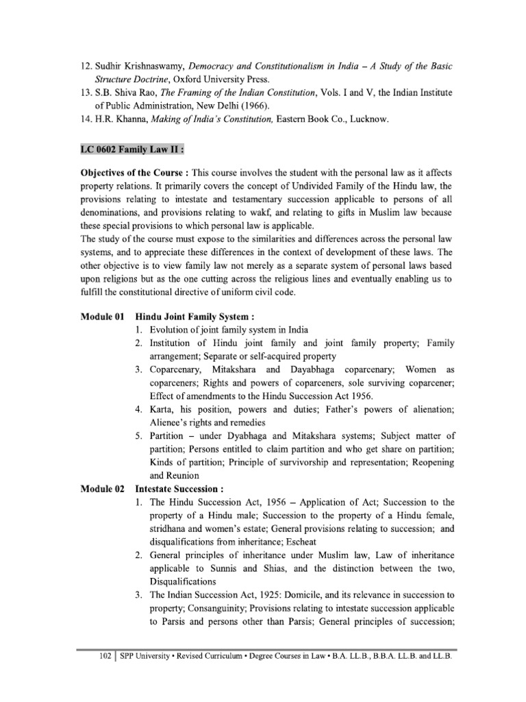 Family Law 2 Syllabus | PDF