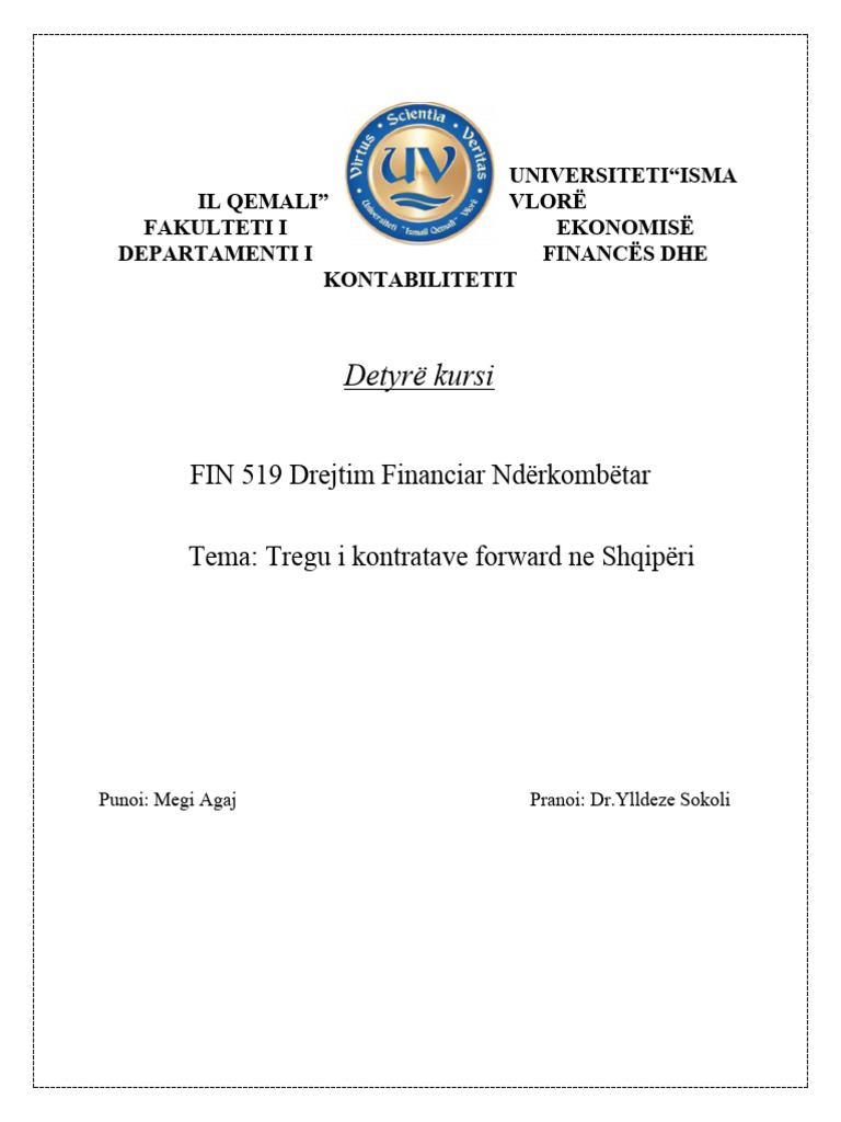 Perdorimi I Kontratave Forward Ne Shqiperi | PDF