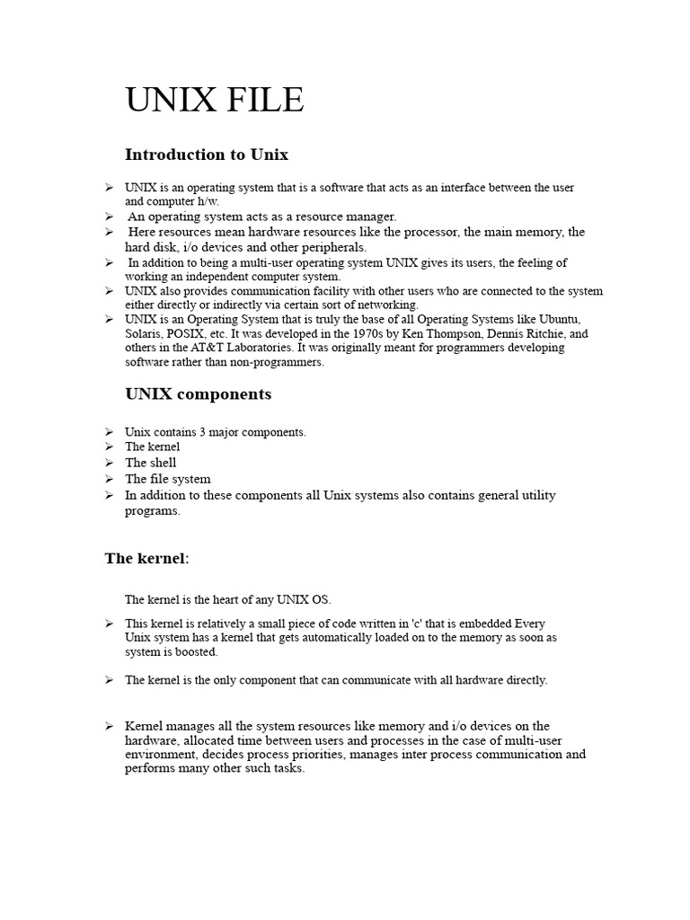 UNIX Practicle File | Download Free PDF | Operating System | Kernel (Operating System)