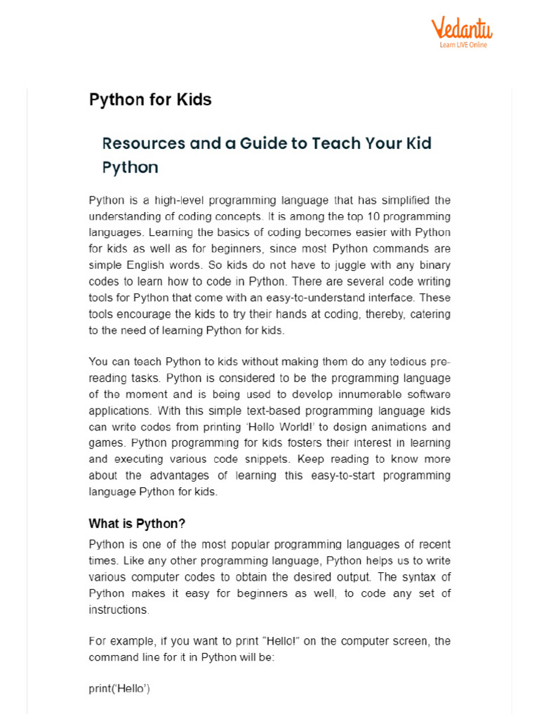 Python For Kids | PDF