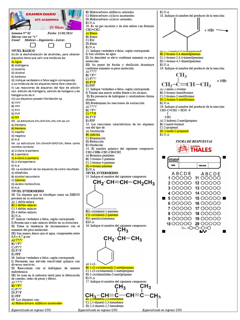 Diario Quimica Organica 3 | PDF | Alqueno | Hidrocarburos