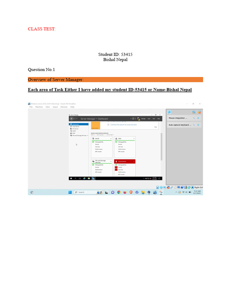 Class Test - Bishal Nepal | PDF