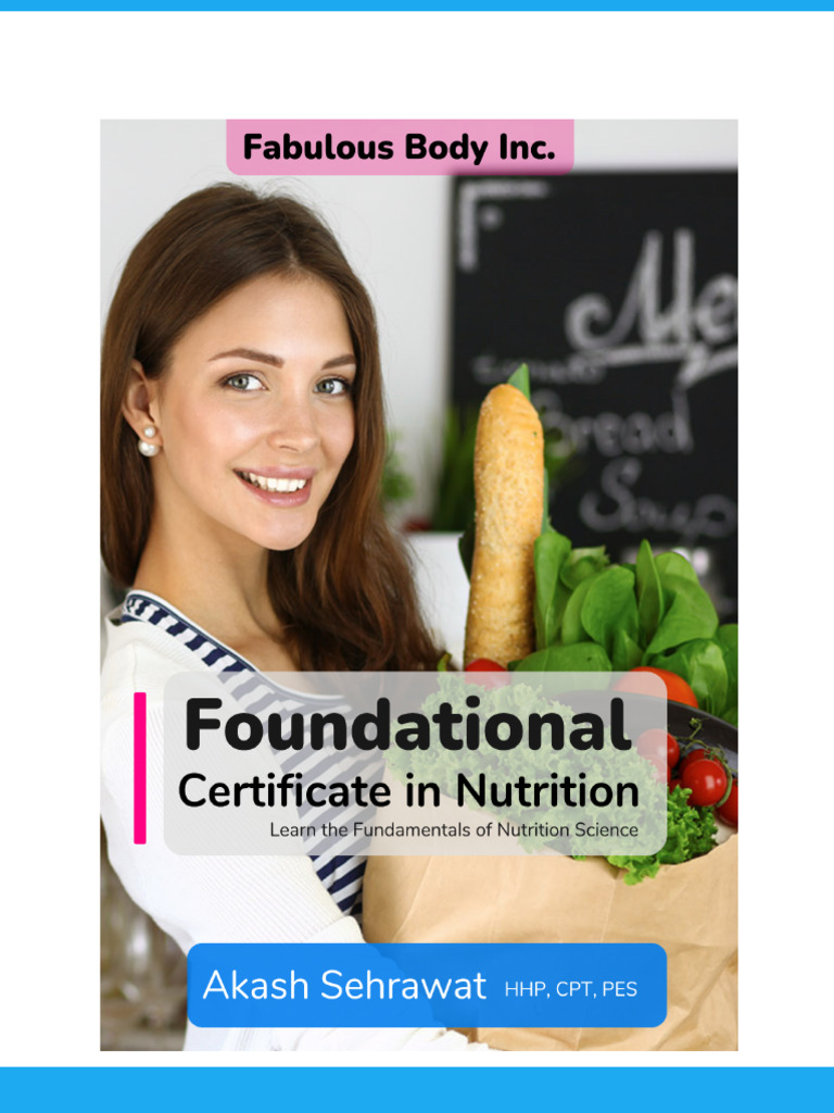 Nutrition Certificate | PDF | Fat | Carbohydrates