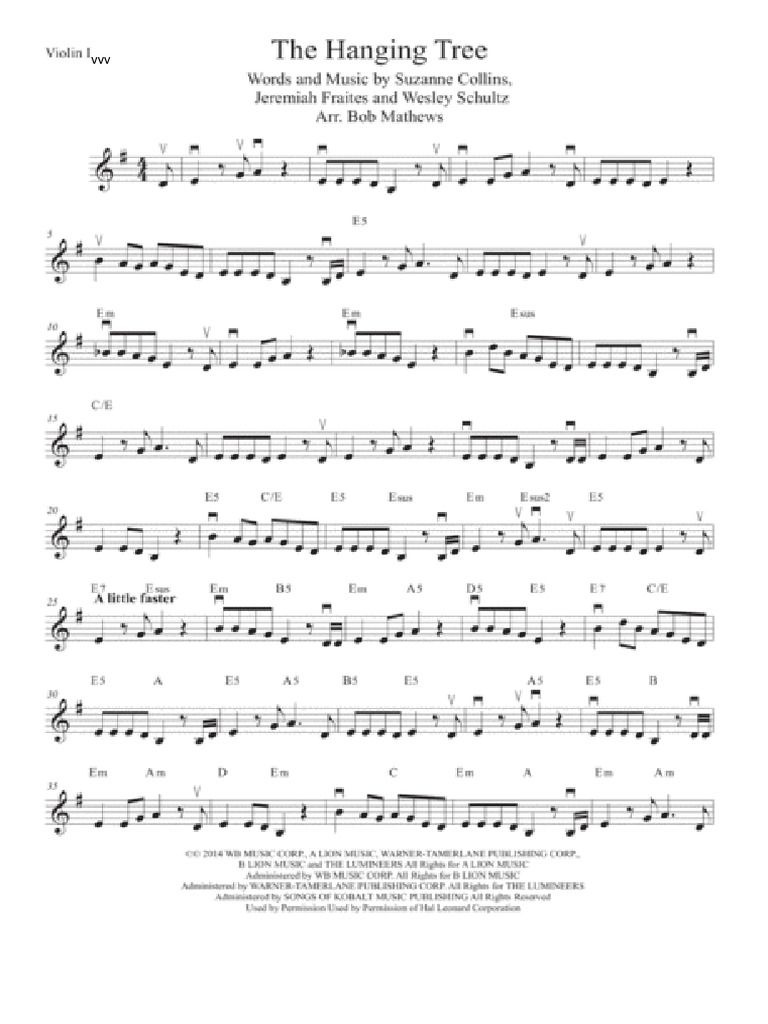 Hanging Tree Violin Sheet Music | PDF