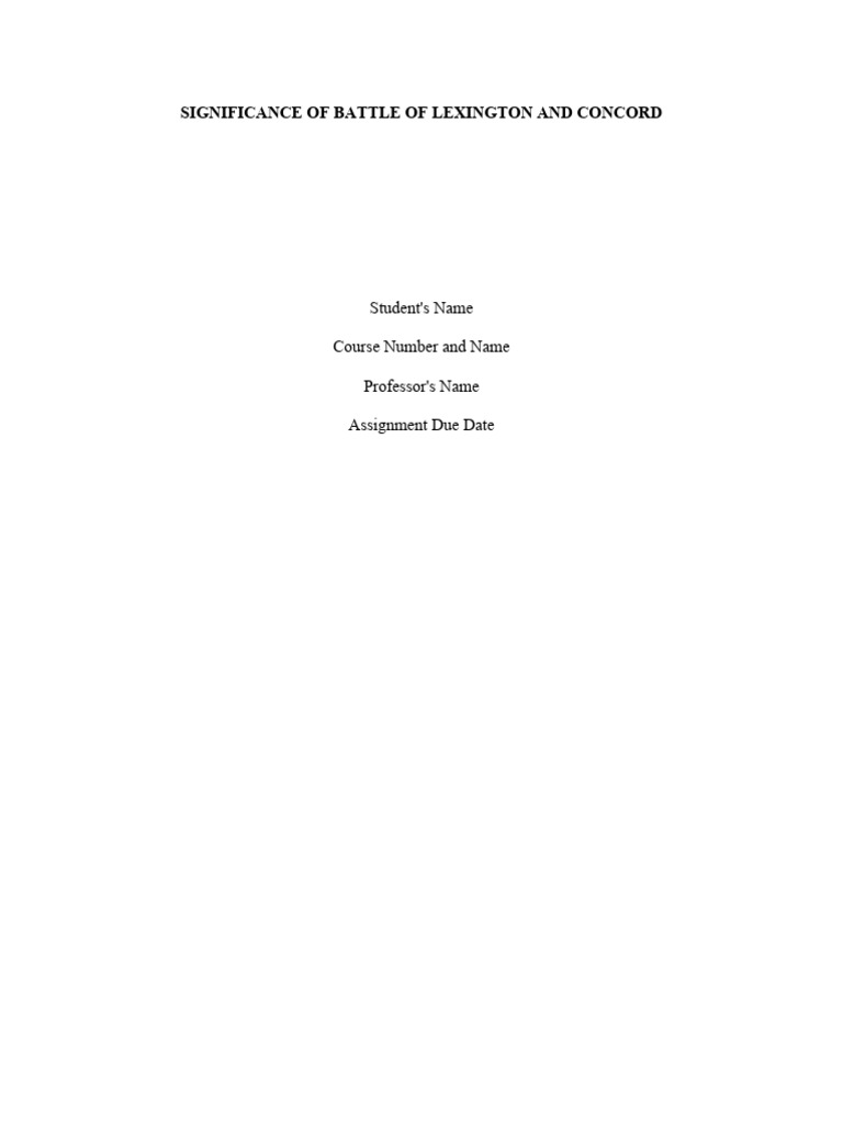 Significance of Battle of Lexington and Concord | PDF | Conflicts | Military