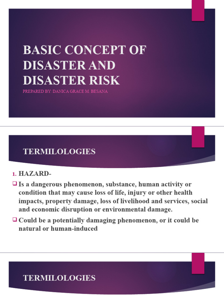 Basic Concept of Disaster and Disaster Risk 2 | PDF | Hazards | Natural ...