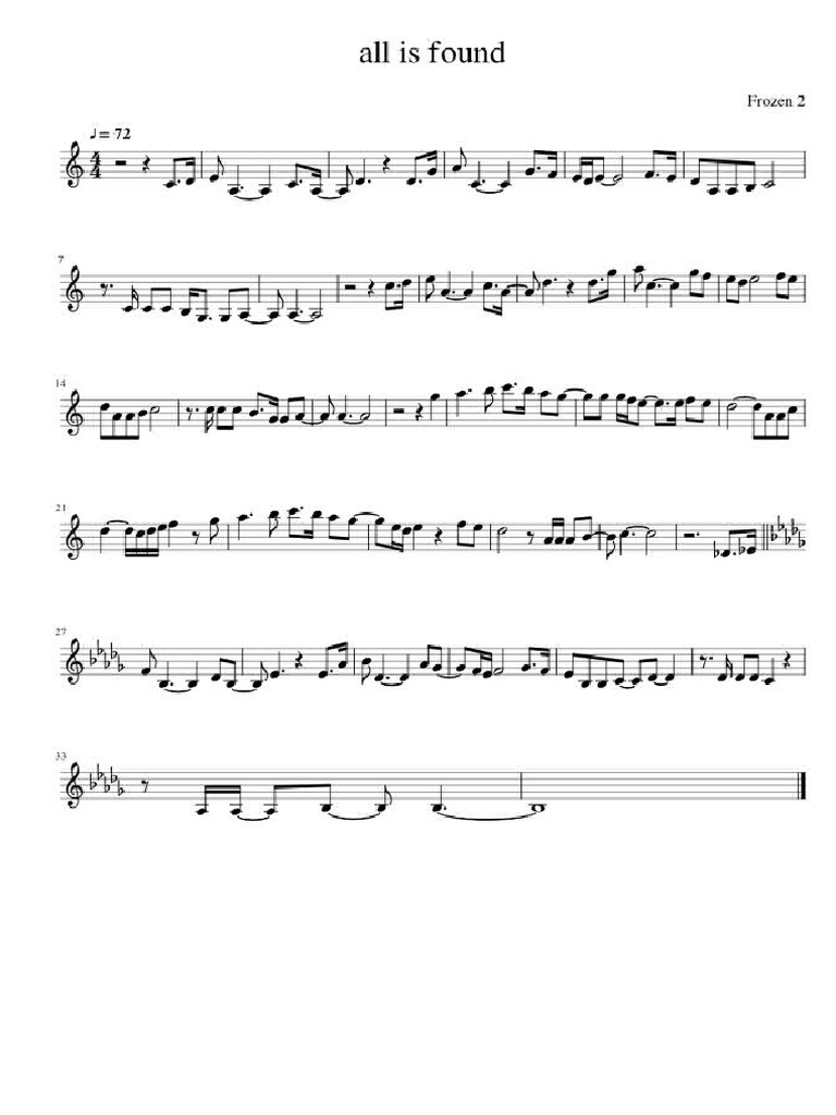 All Is Found (Violin Sheet Music) | PDF