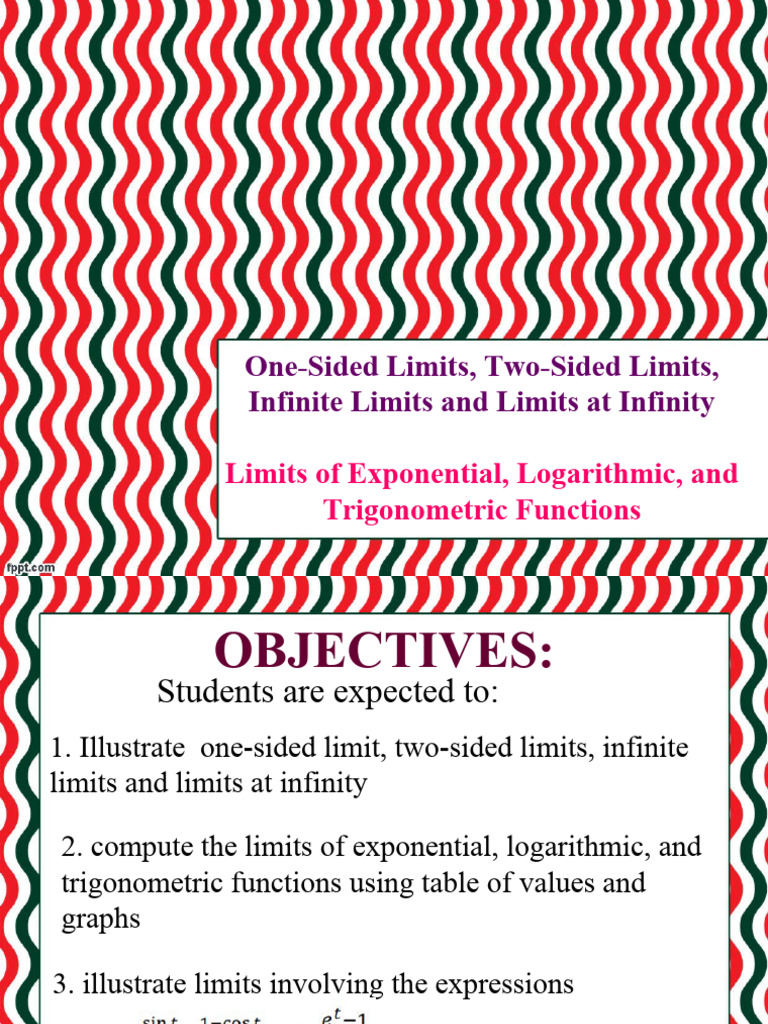 Lesson 3 Infinite LimitsLimits of Exponential Logarithmic and Trigonometric Functions | PDF ...