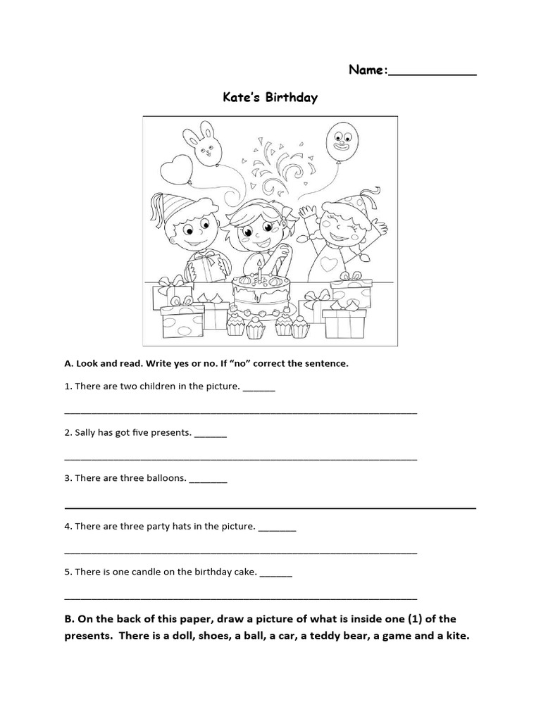 Birthday Reading Reading Comprehension Exercises 34338 | PDF