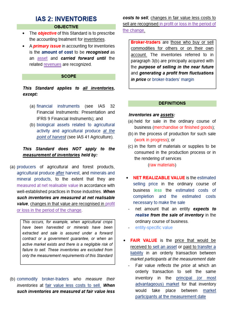 Ias 2 Summary | PDF | Inventory | Fair Value