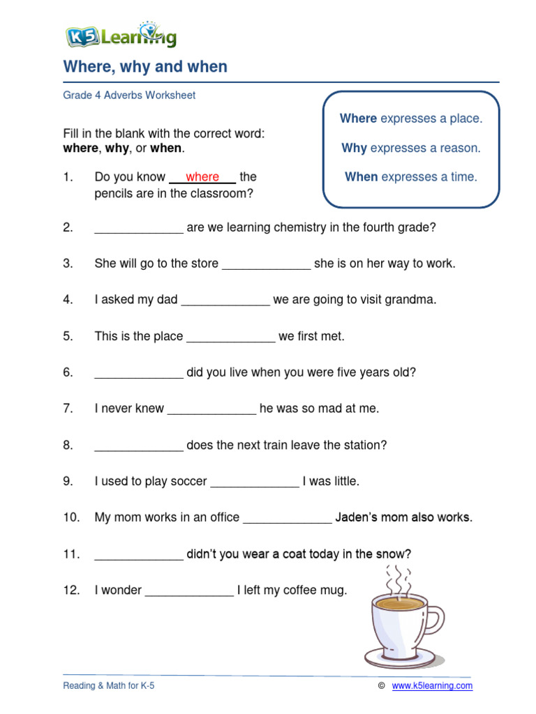 Grade 4 Where When Why A | PDF | Language Arts & Discipline