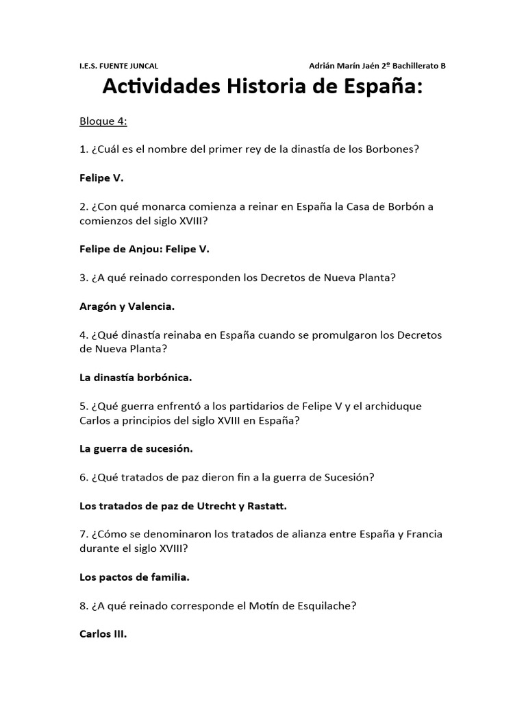 Actividades Historia de España | Descargar gratis PDF | España ...