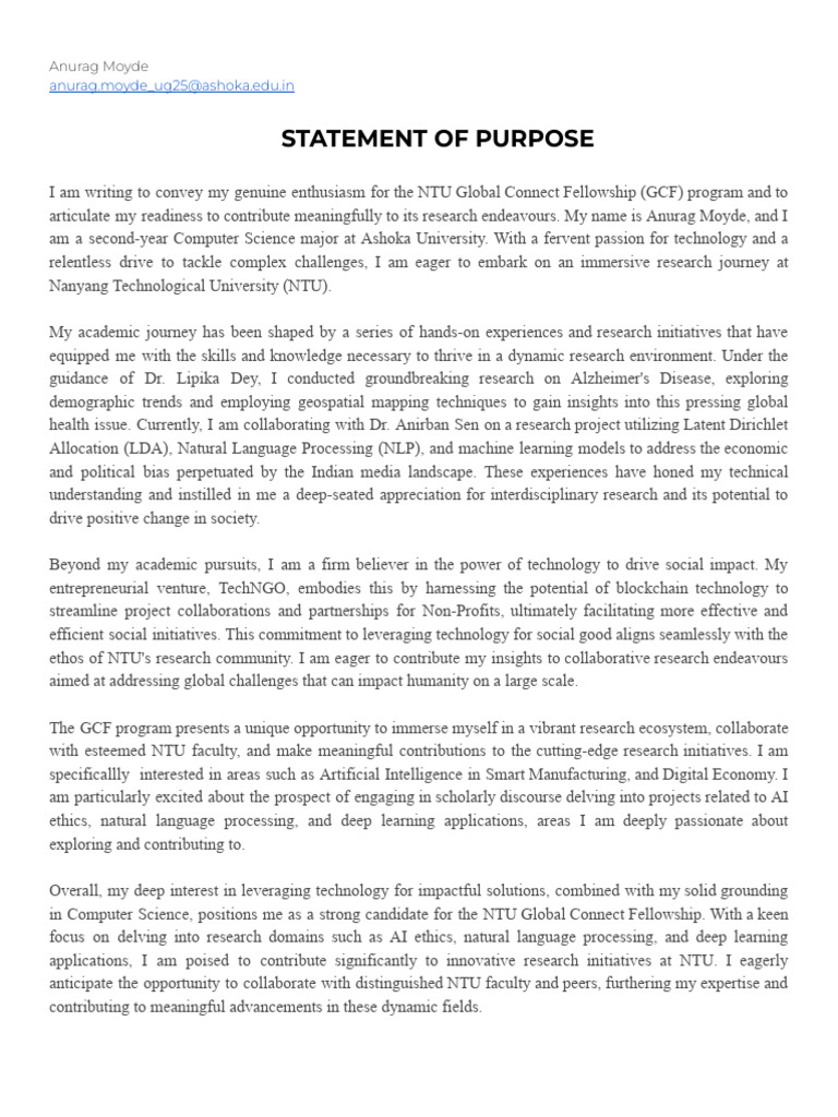 Sop Ntu Anurag | PDF | Artificial Intelligence | Intelligence (AI ...