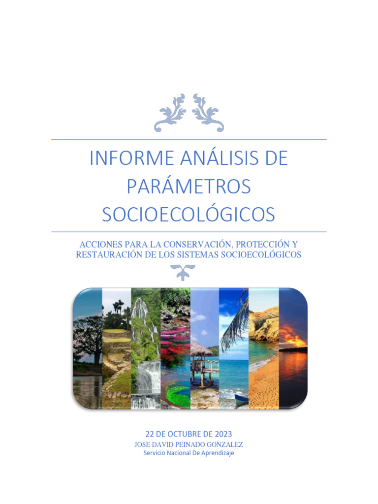 Informe Análisis de Parámetros Socioecológicos | PDF | Ciencias de la Tierra | Entorno natural