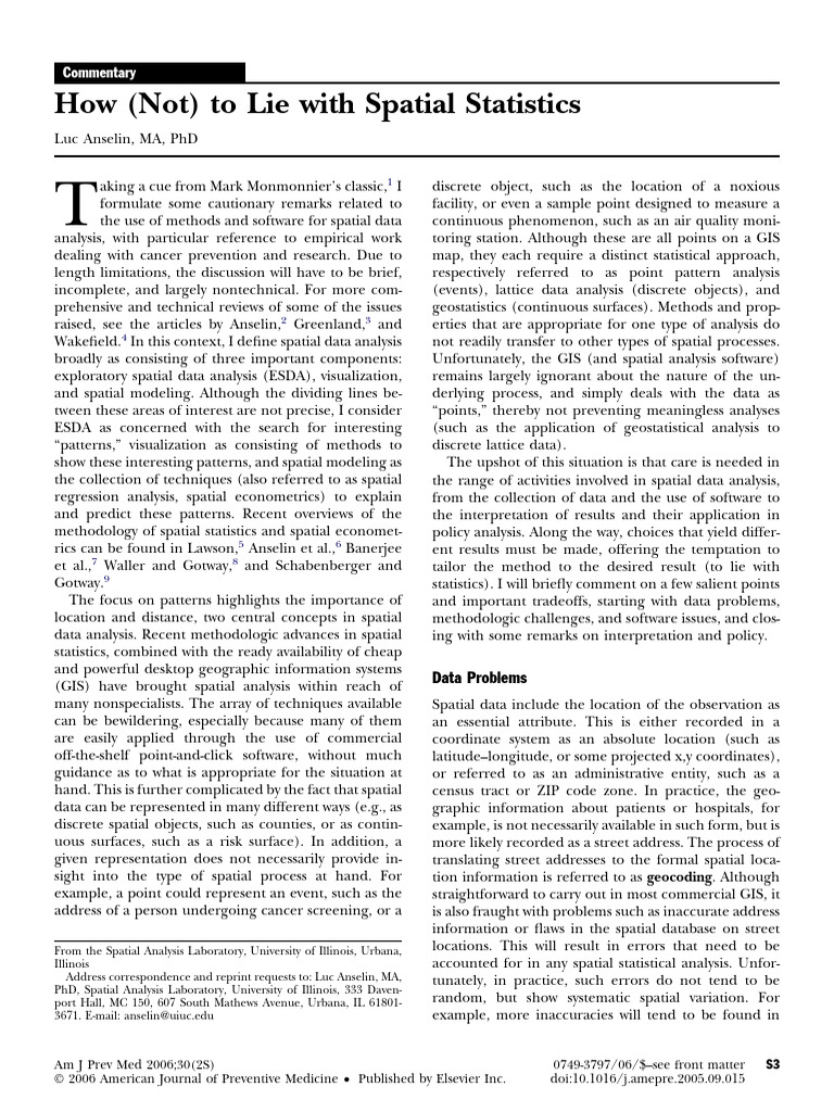 Lecture 4 - How Not To Lie With Spatial Statistics | PDF | Spatial ... Lecture 4 - How Not To Lie With Spatial Statistics | PDF | Spatial ...