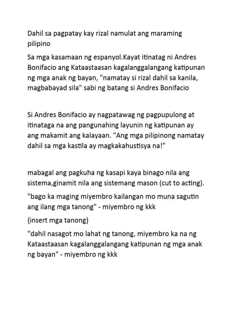 Dahil Sa Pagpatay Kay Rizal Namulat Ang Maraming Pilipino | PDF