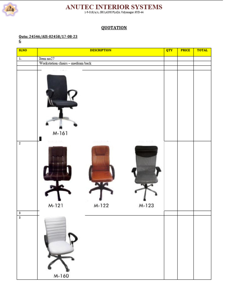 Item No27-30-31 - 32 - Workstationchairs | PDF | Business | Technology ...