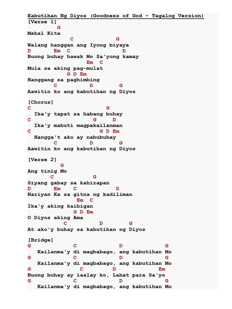 Kabutihan NG Diyos | PDF