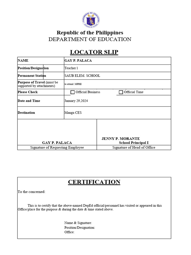 Locator Slip NEW | PDF | Public Administration | Government