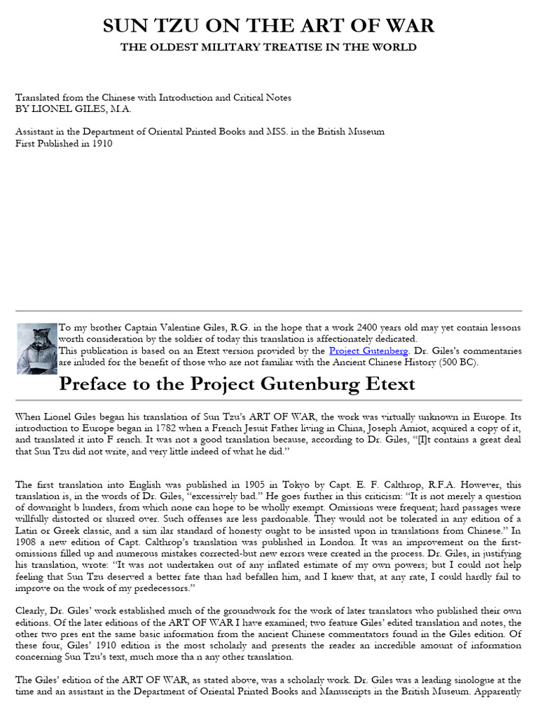 Sun Tzu On The Art of War | PDF | The Art Of War | Sun Tzu