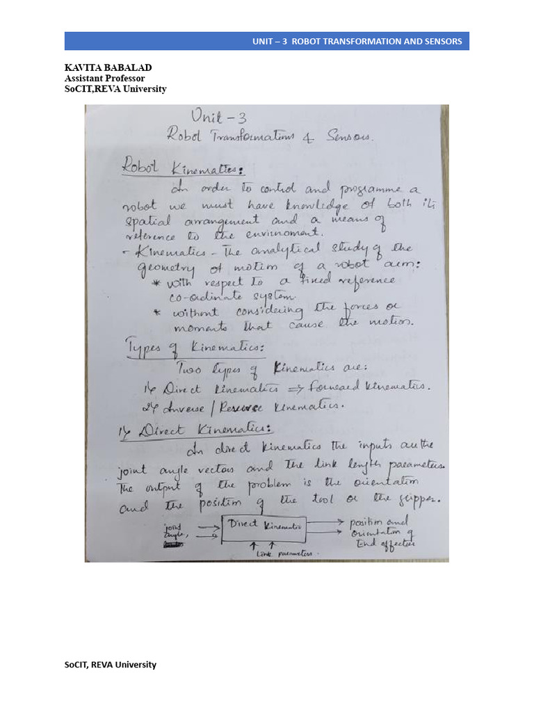 Unit 3 Robotics | PDF