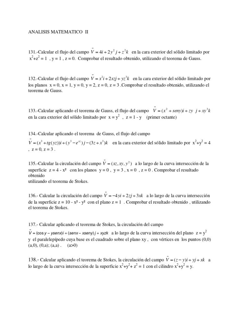 15 Teoremas de Gauss y Stokes | PDF 15 Teoremas de Gauss y Stokes | PDF