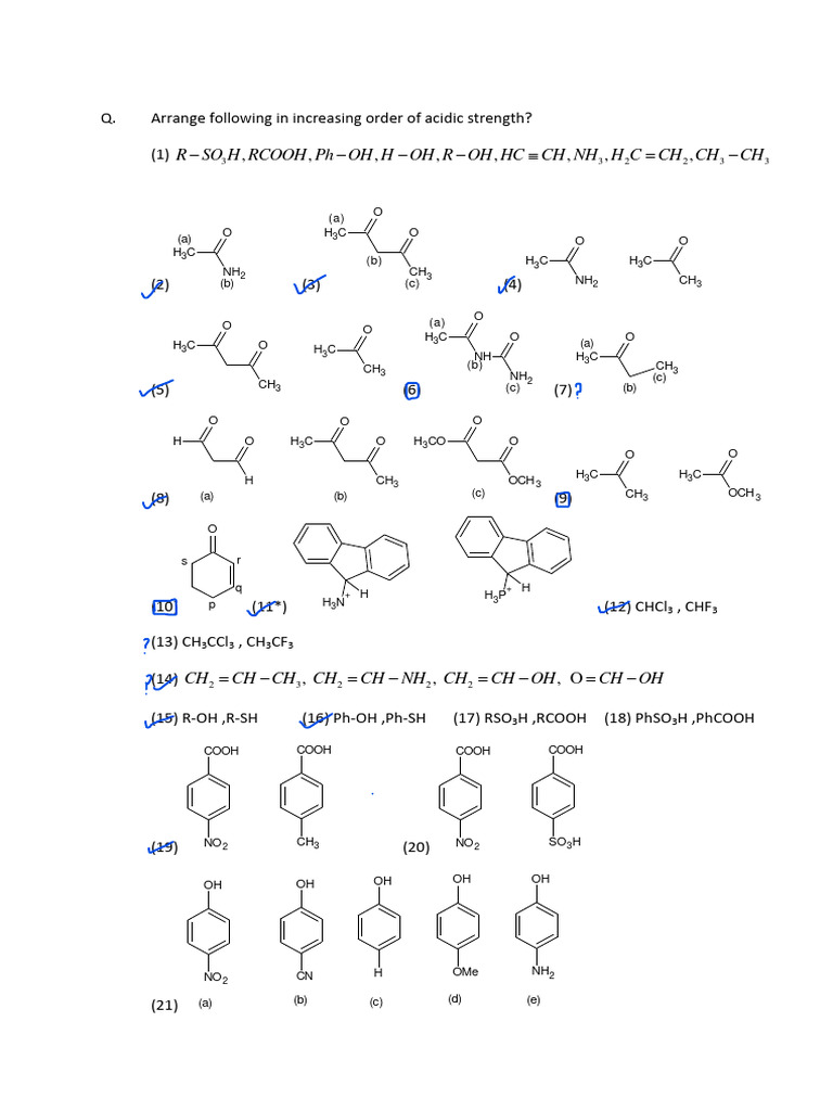 Acidic Strength Order 240203 170550 | PDF | Chemistry | Chemical Compounds