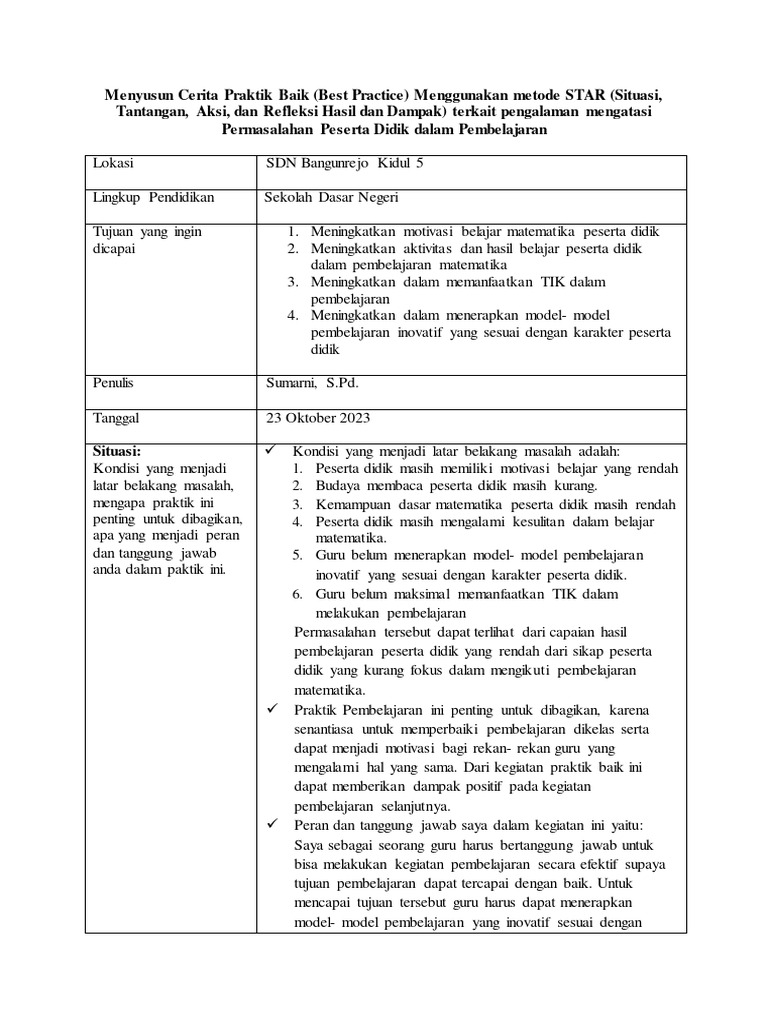 Best Practice - Sumarni | PDF