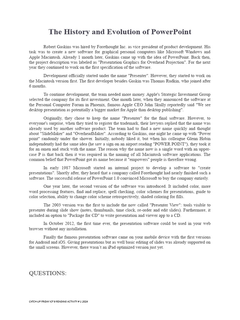 Evolution of PowerPoint Software History | PDF | Microsoft Power Point ...