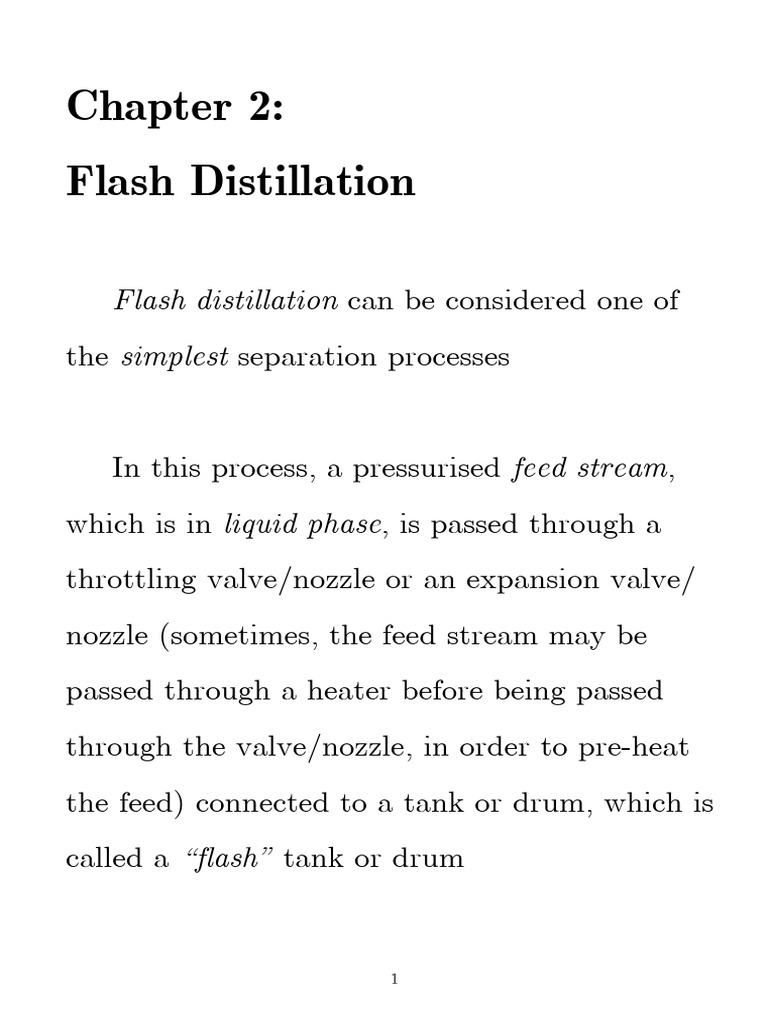 Flash Distillation Process Explained | PDF | Phase (Matter) | Applied ...