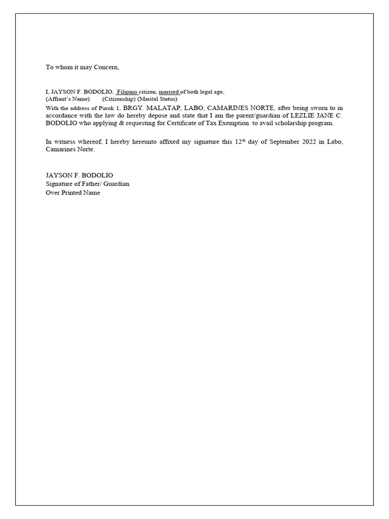 Request For Tax Exemption | PDF