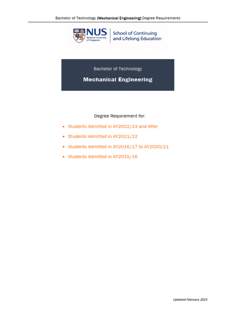 Degree Requirements Mechanical | PDF | Mechanical Engineering | Engineering