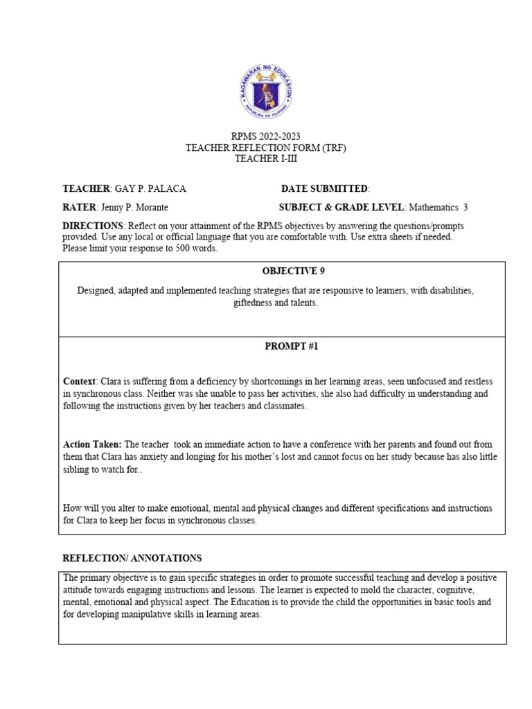 TRF 9 10 | PDF | Teachers | Learning