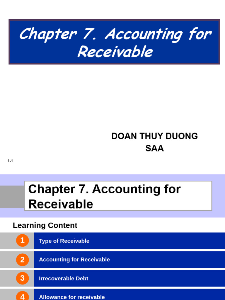 Ch07. Accounting For Receivable | PDF