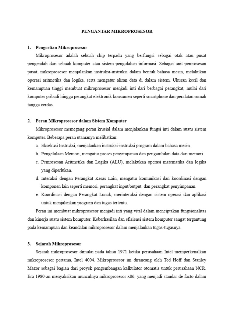 Pengantar Mikroprosesor | PDF