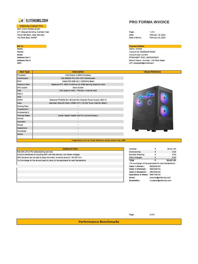Elitehubs - PC Quotation | PDF | Personal Computers | Fee Elitehubs - PC Quotation | PDF | Personal Computers | Fee