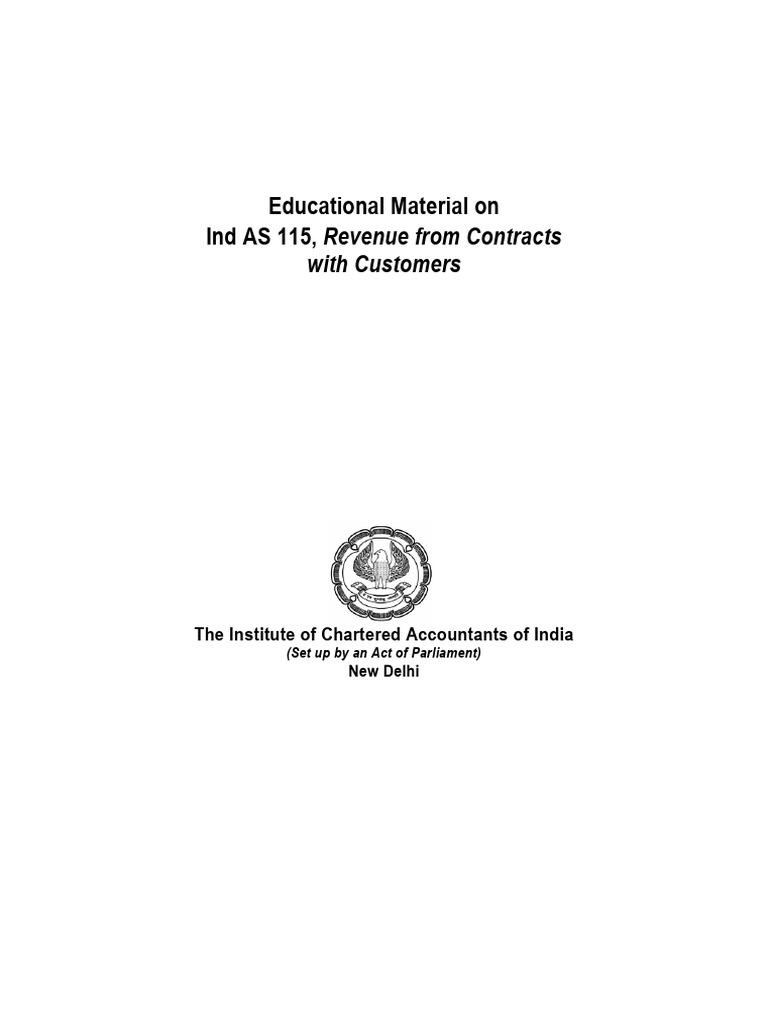 Ind AS 115 Educational Material Summary | PDF | Consideration ...