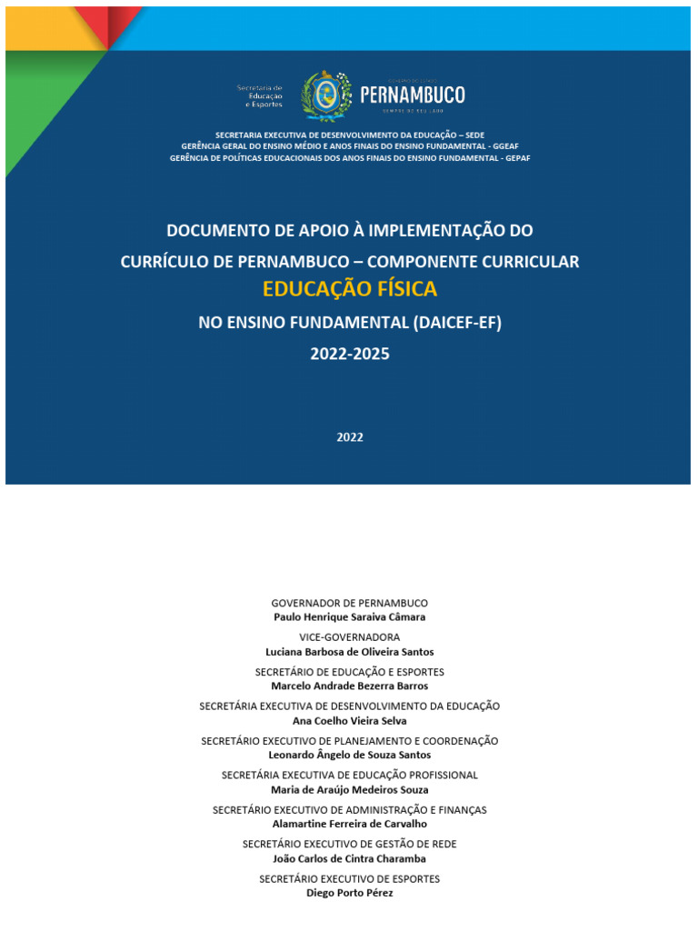 Documento Daicef Ef Cpe 2022 2025 | PDF | Pedagogia | Ginástica