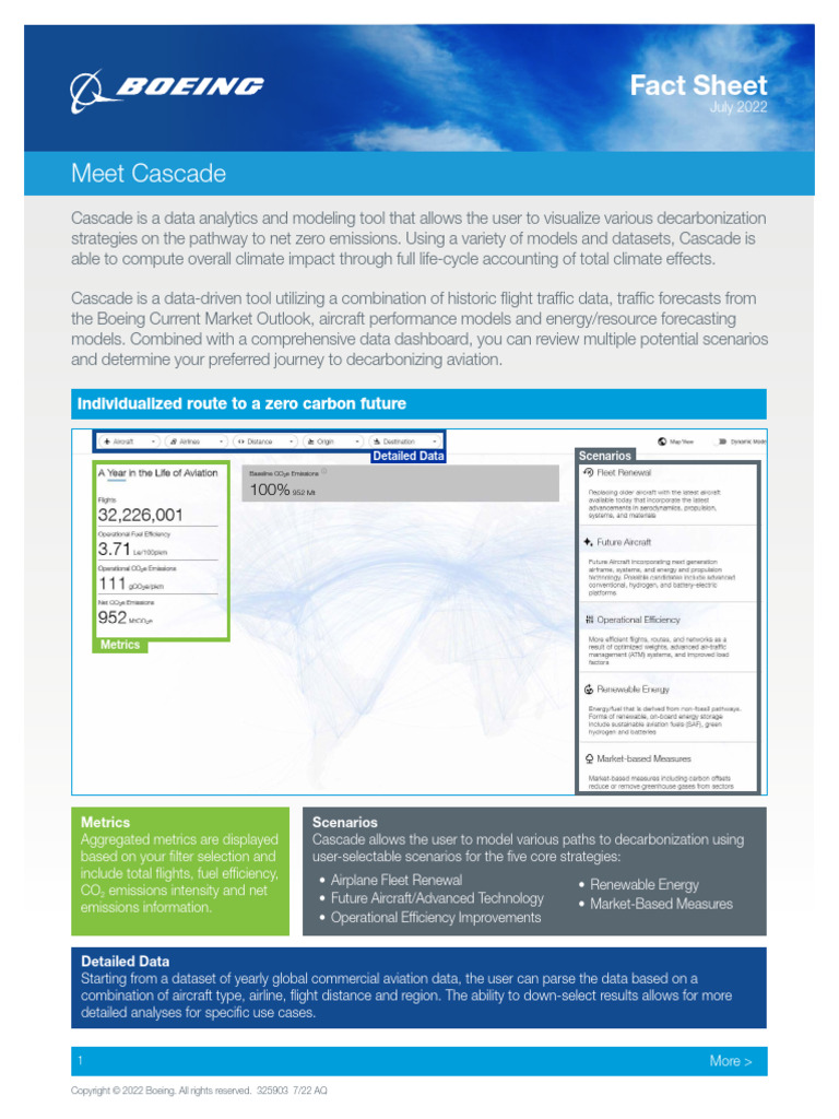 Boeing Cascade Fact Sheet | PDF | Climate Change Mitigation | Life ...